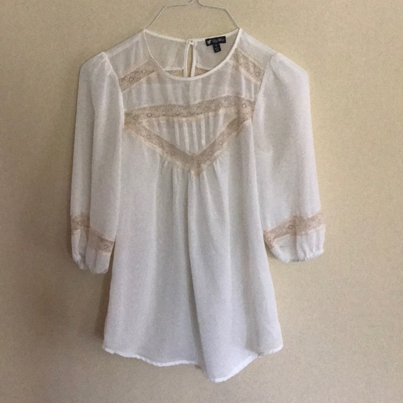 Lily White | Tops | Sheer Cream Colored Top Size S | Poshmark